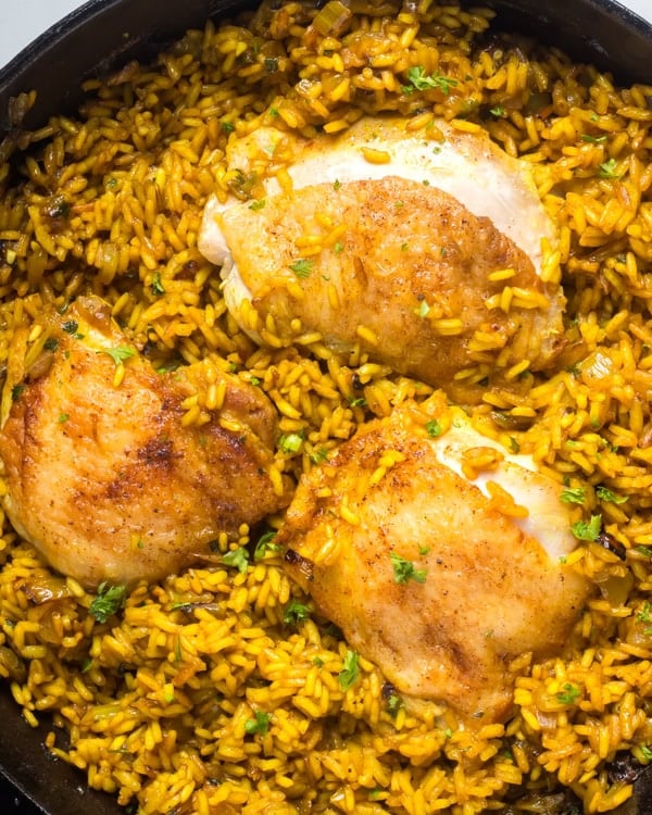 One-Pan Chicken And Yellow Rice Recipe